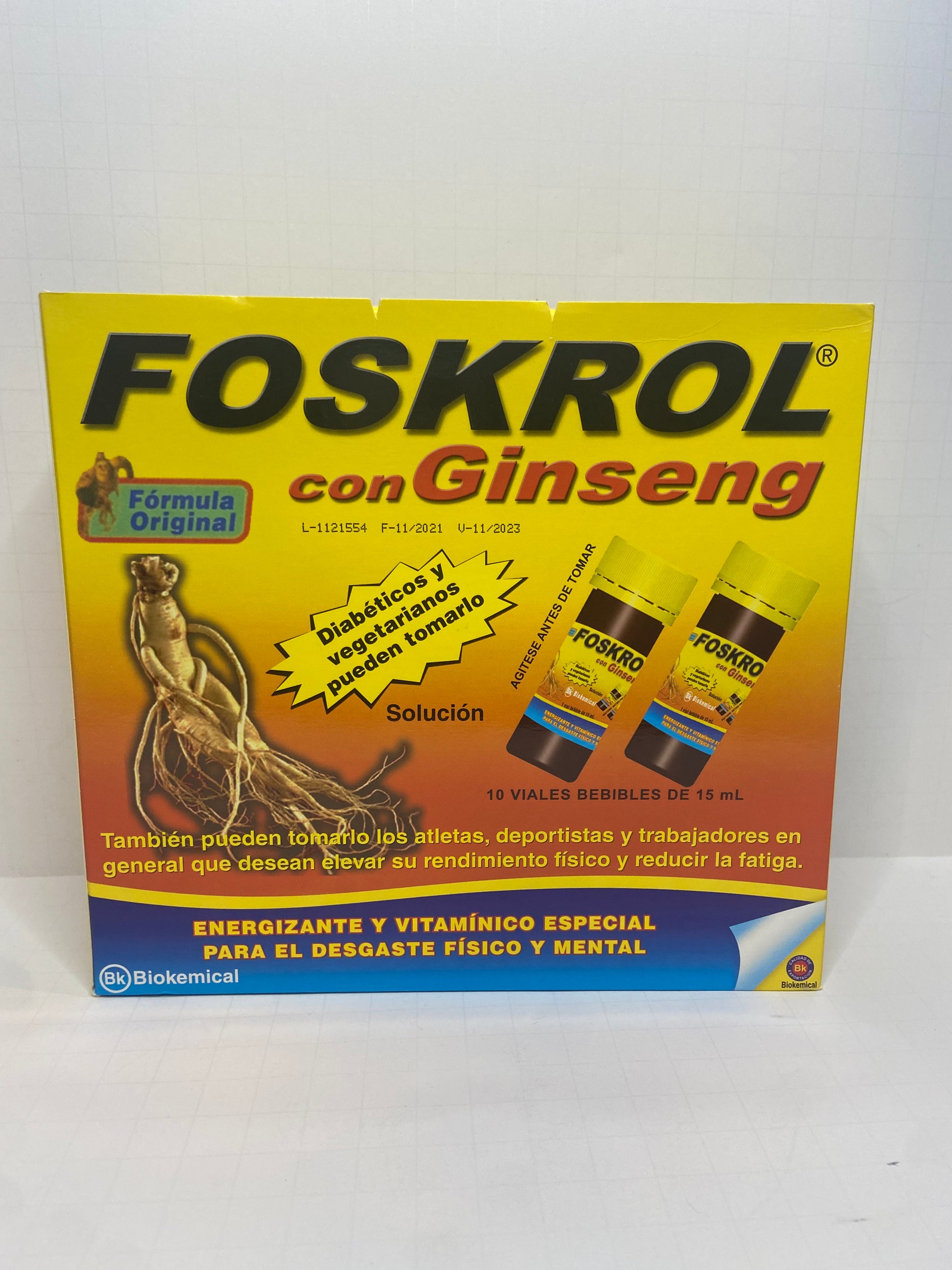 Foskrol con Ginseng - 10x15mL Viales Bebibles – Latin Beauty Product LLC