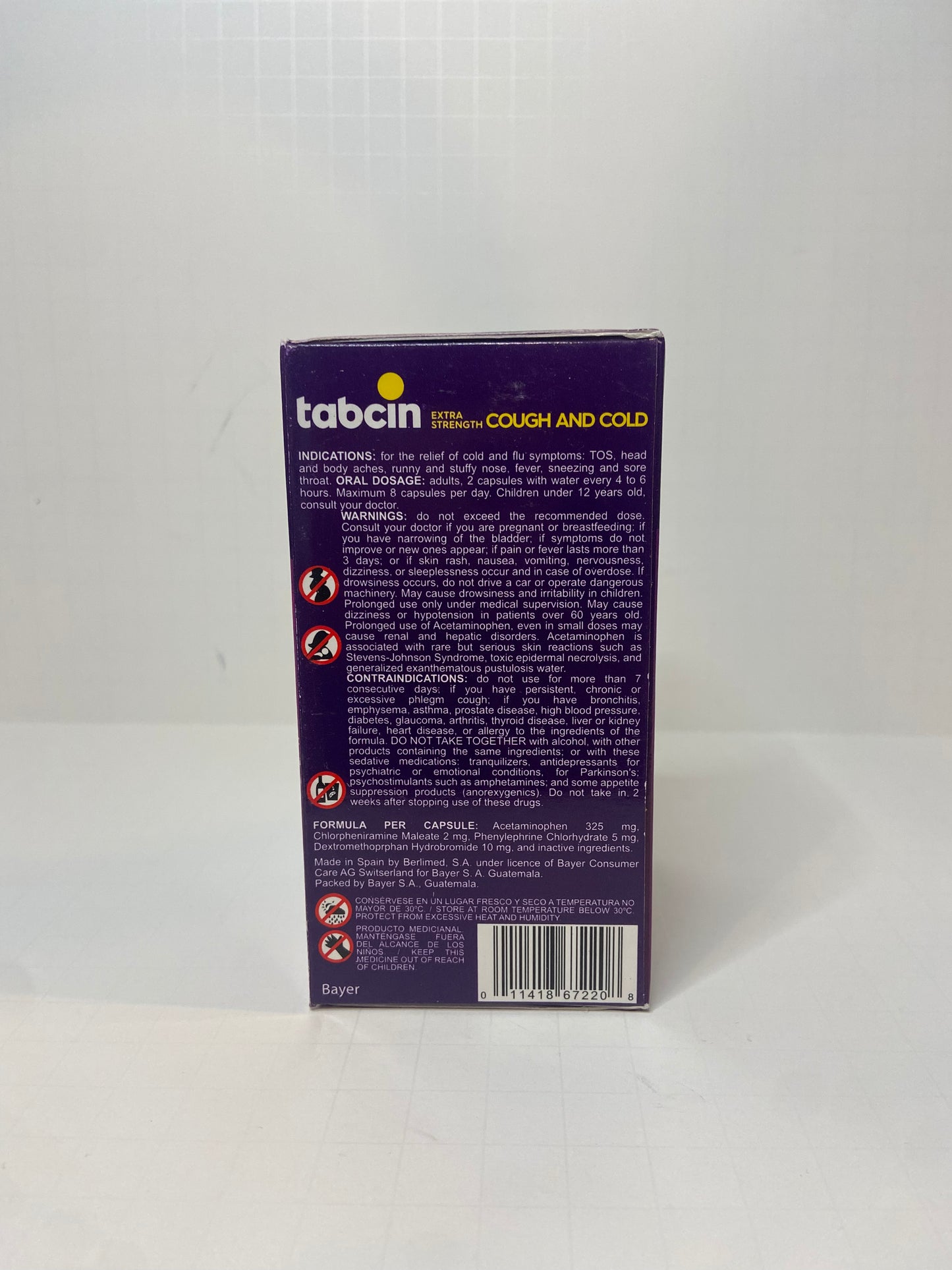Tabcin Cough and Cold - 60 Gelcaps – Latin Beauty Product LLC